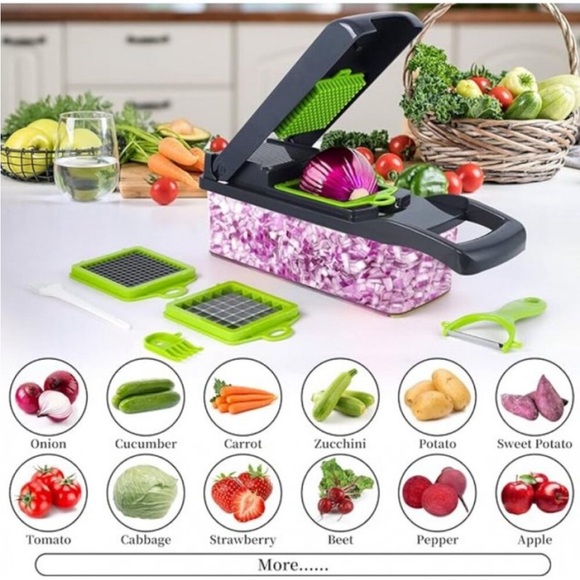 Kitchen Ideas | Kitchen | Green And Black 6 Piece Vegetable Chopper ...